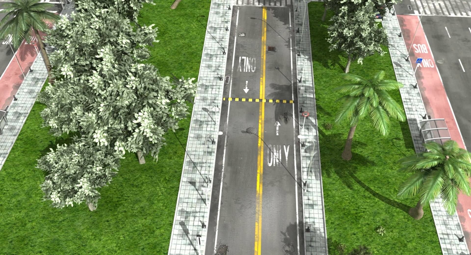 Road Intersection 3D Model - TurboSquid 1398015