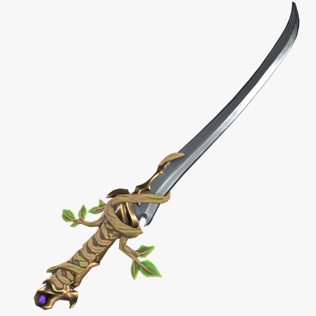 3D Stylized Fantasy RPG Weapon Sword Katana Uchigatana Buster Claymore ...