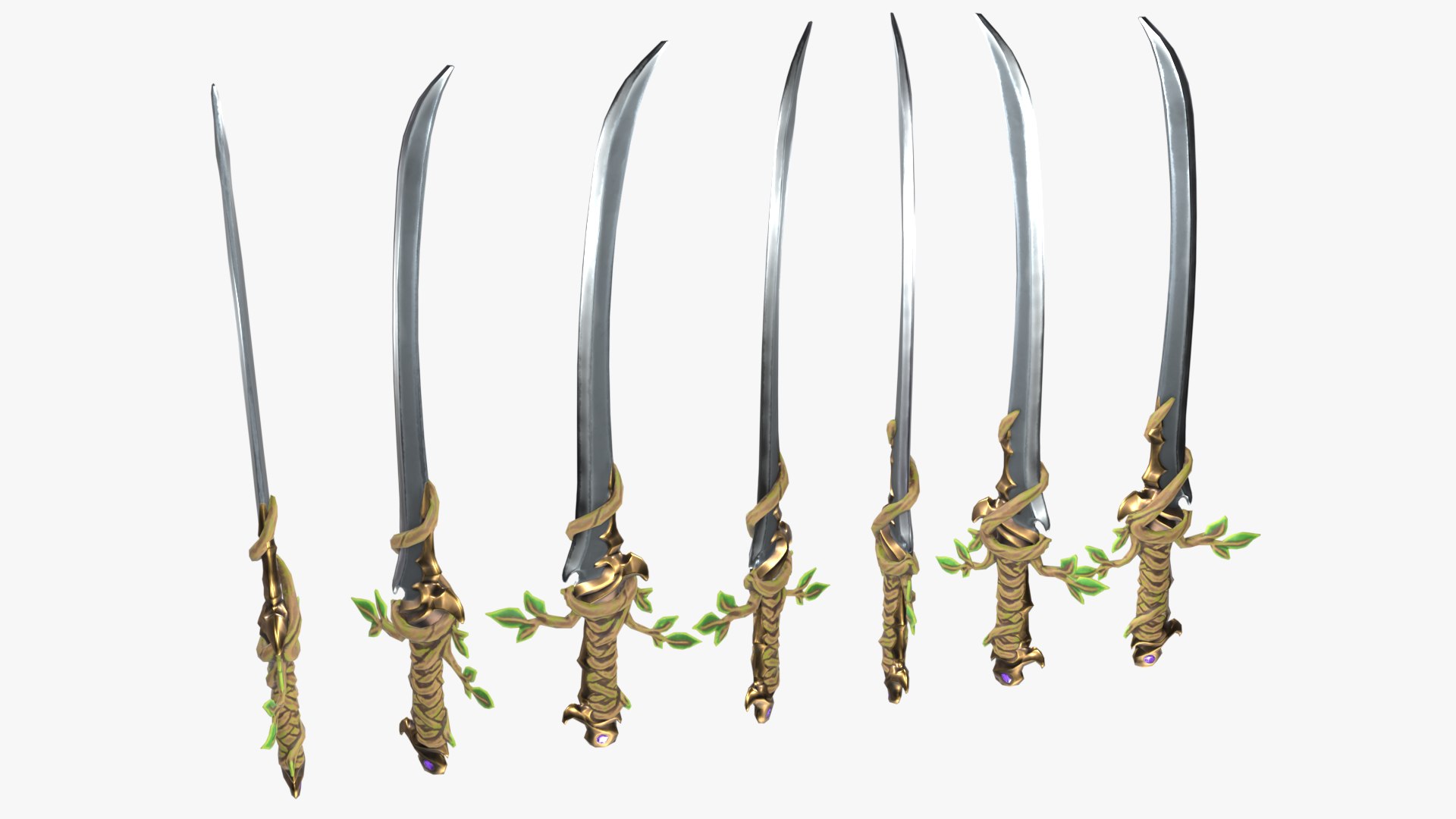 3D Stylized Fantasy RPG Weapon Sword Katana Uchigatana Buster Claymore ...