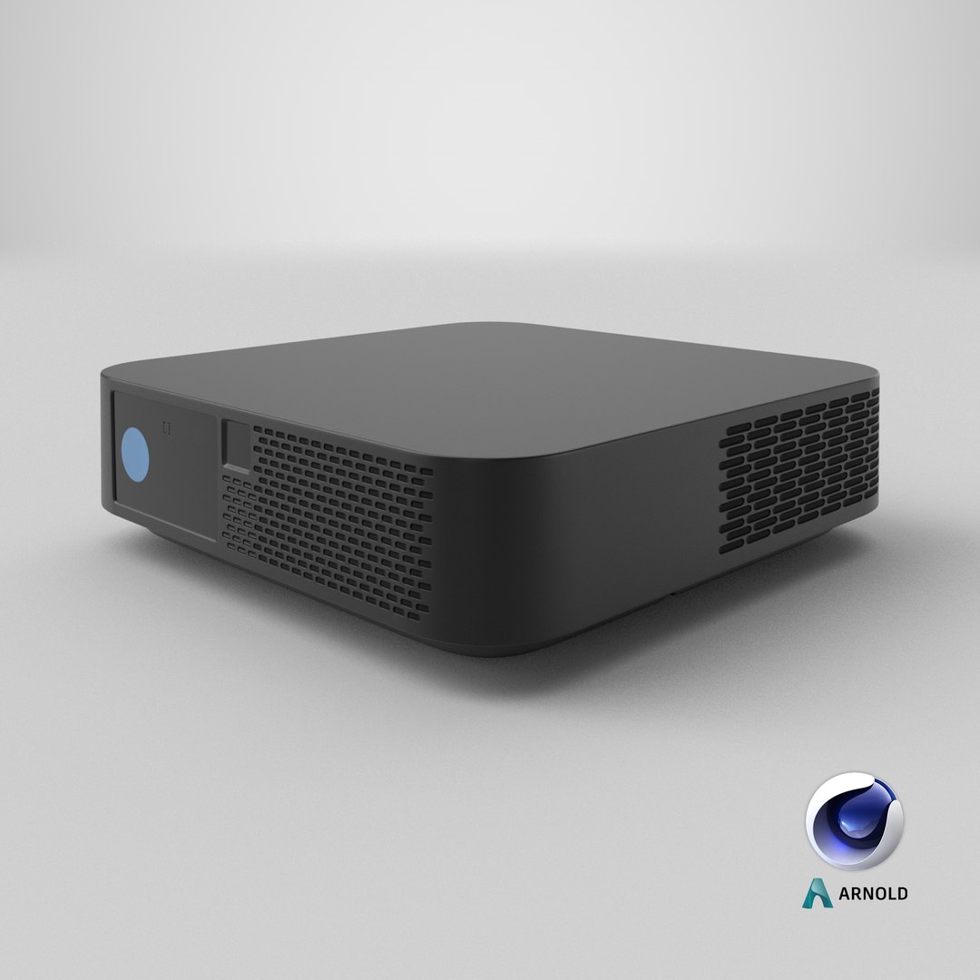 3D Compact LED Projector Black On State - TurboSquid 2145490