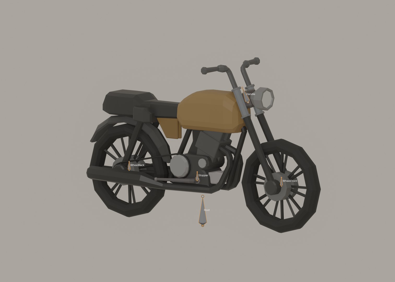 3D Low Poly Motorcycle - TurboSquid 2198965