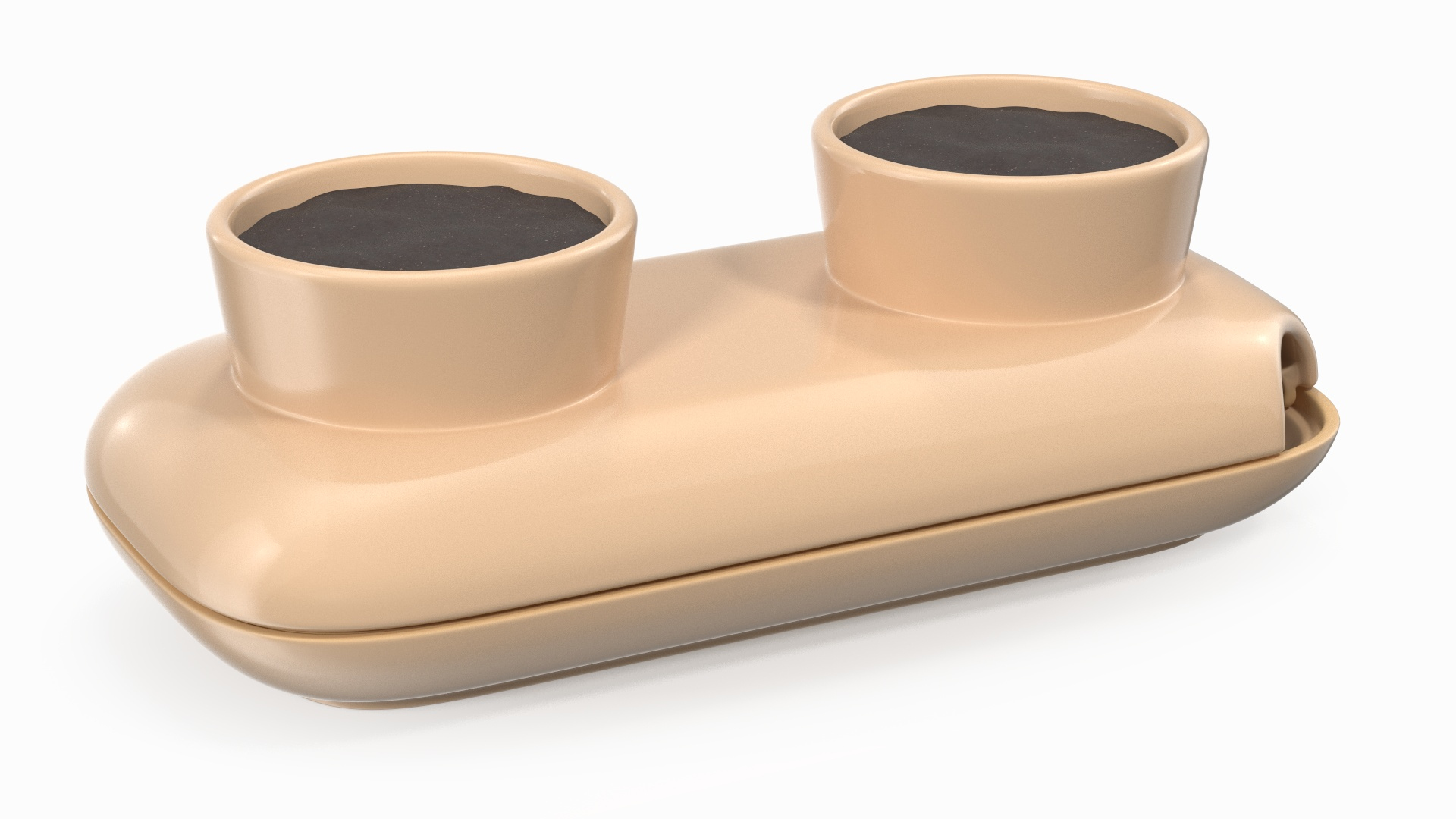 3D Sagaform Double Herb Pot Beige - TurboSquid 2217528