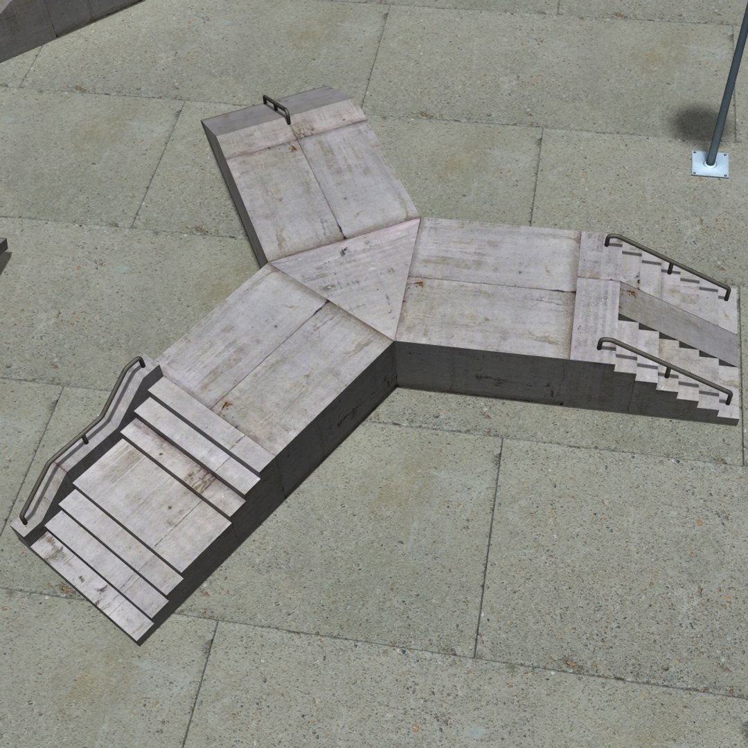 3d model modular skateboard ramps
