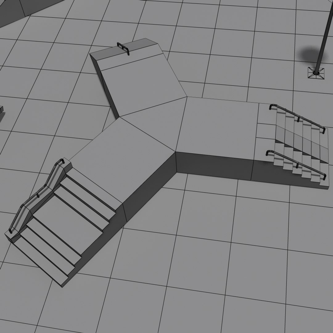 3d model modular skateboard ramps