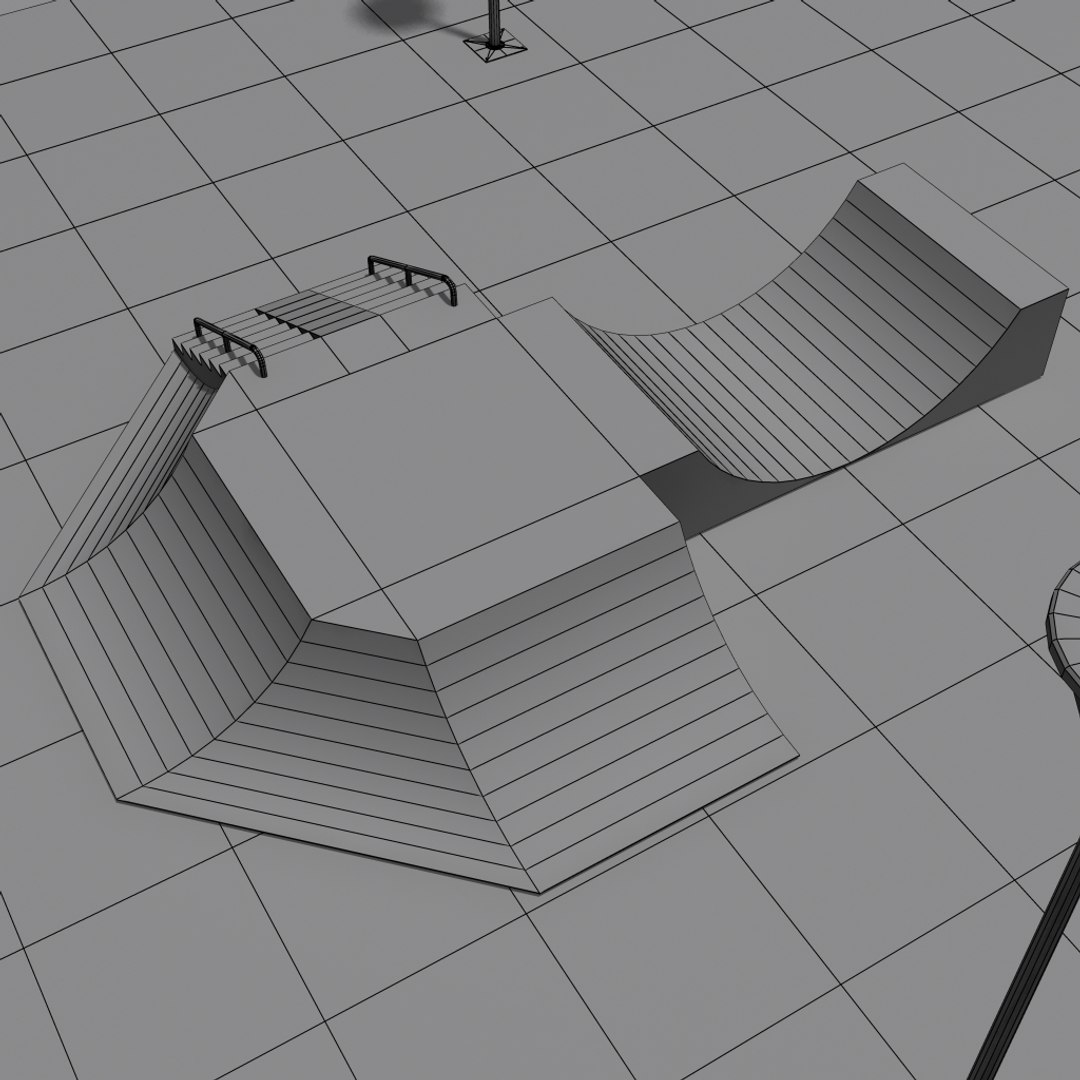 3d model modular skateboard ramps
