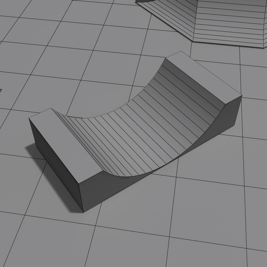 3d model modular skateboard ramps
