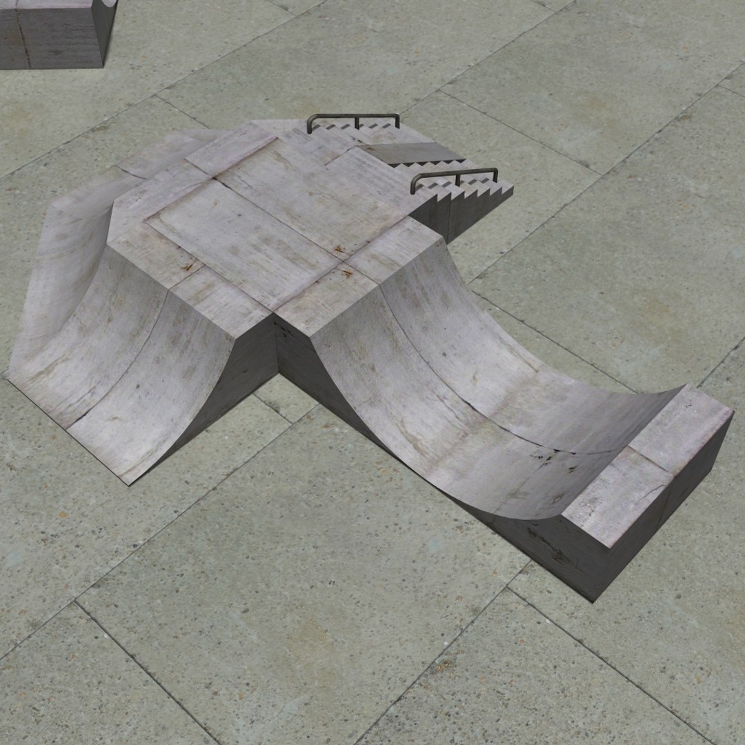 3d model modular skateboard ramps
