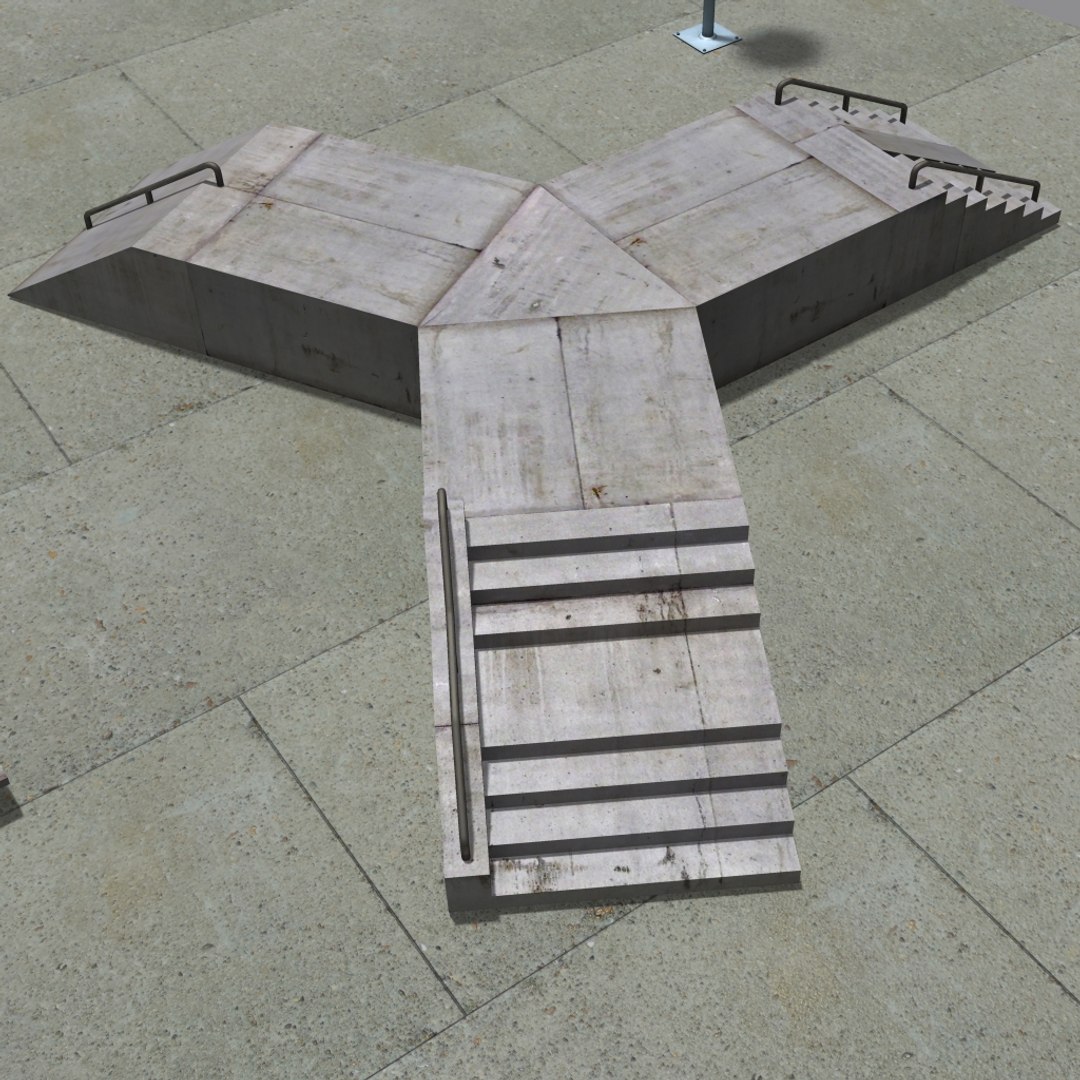 3d model modular skateboard ramps