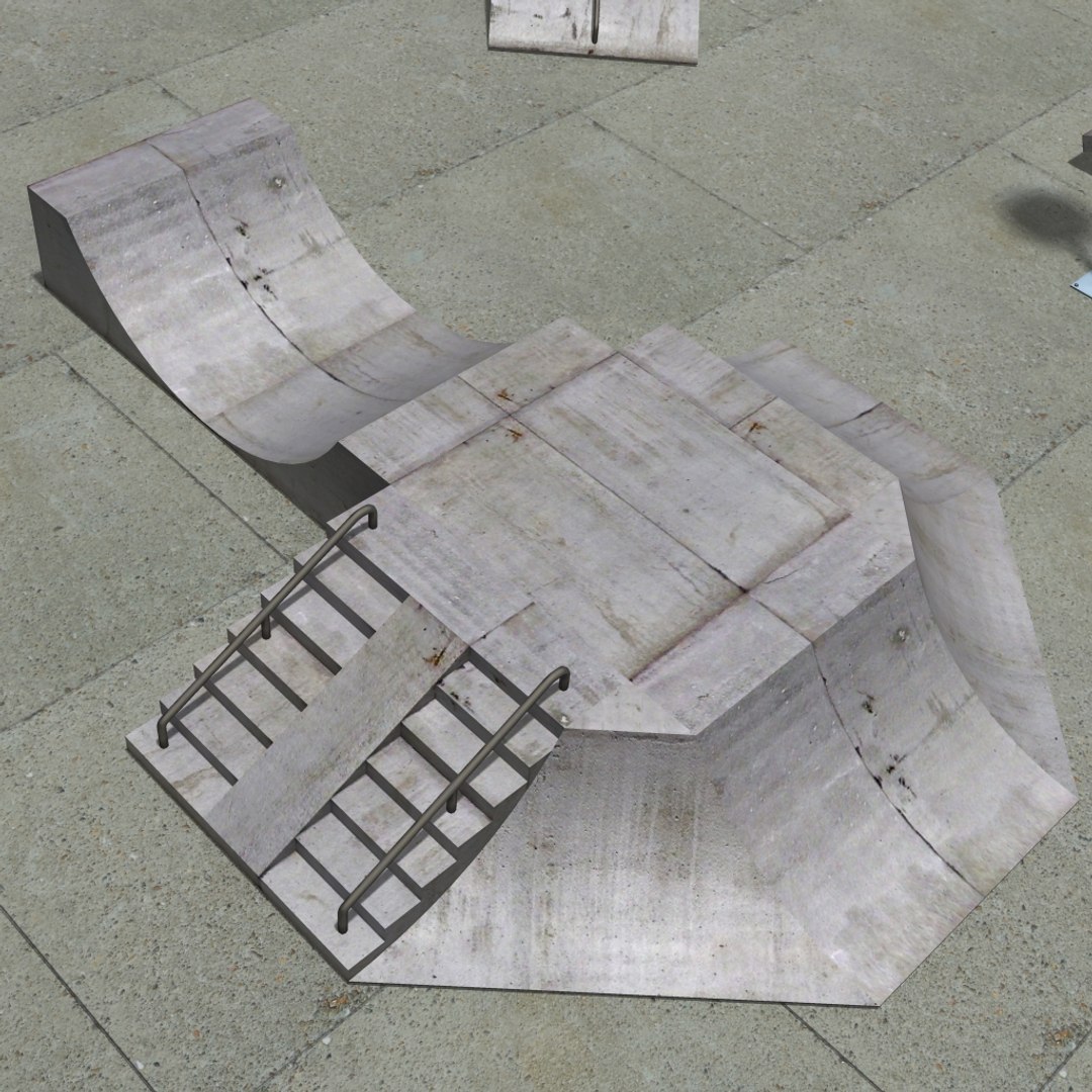 3d model modular skateboard ramps