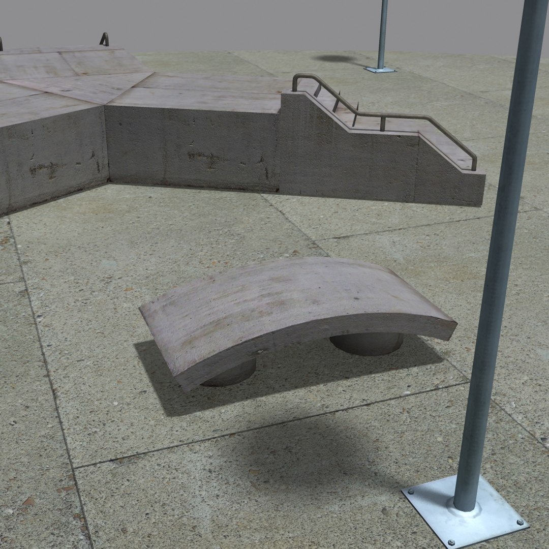 3d model modular skateboard ramps
