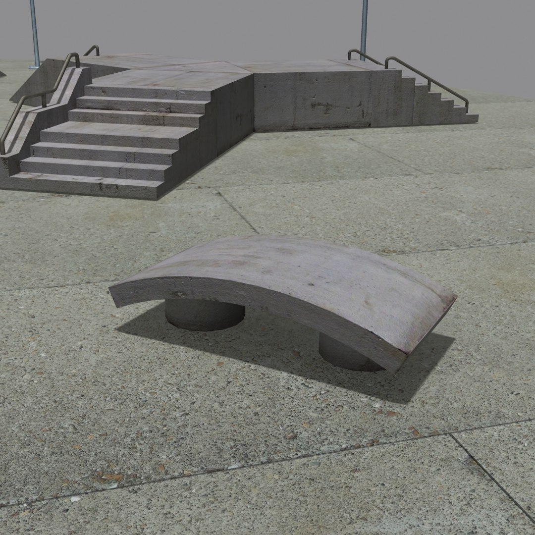 3d model modular skateboard ramps