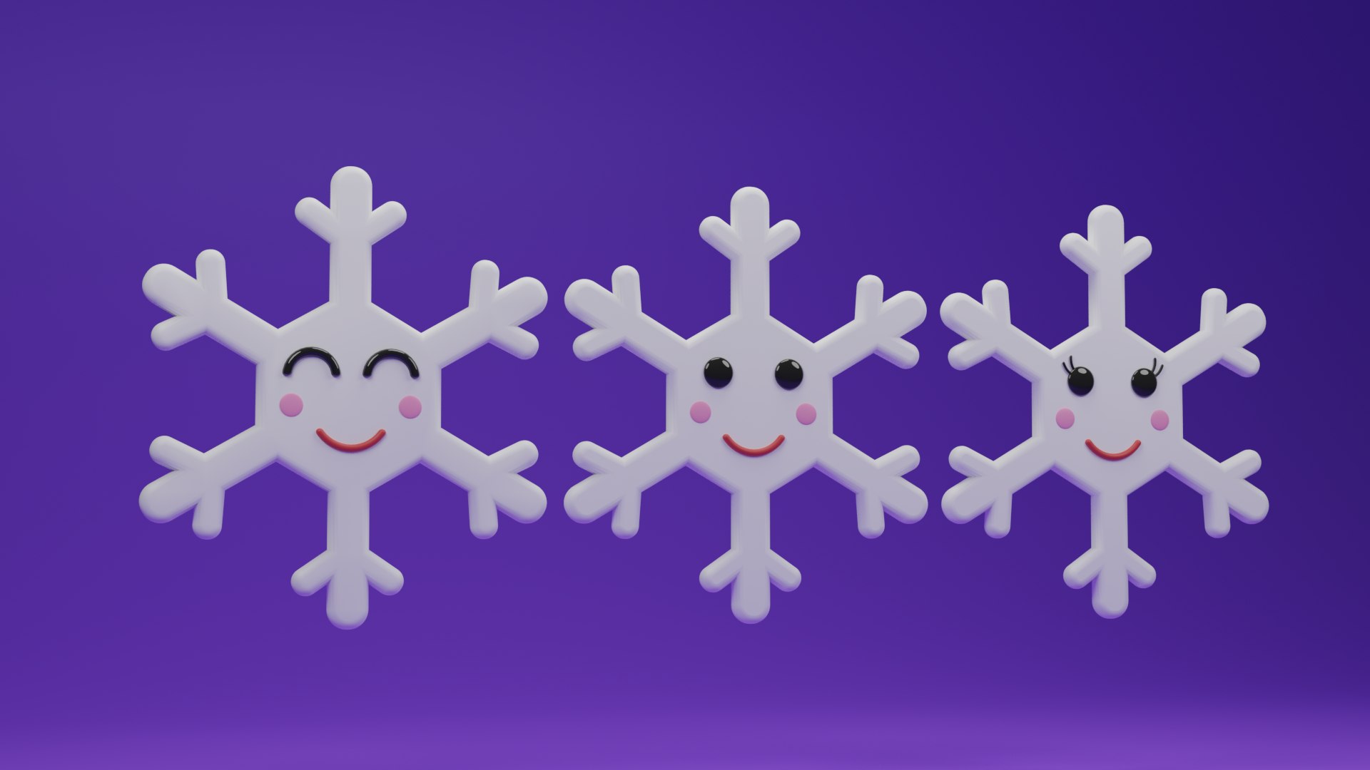 3D Cartoon Snow Flake - TurboSquid 1823681