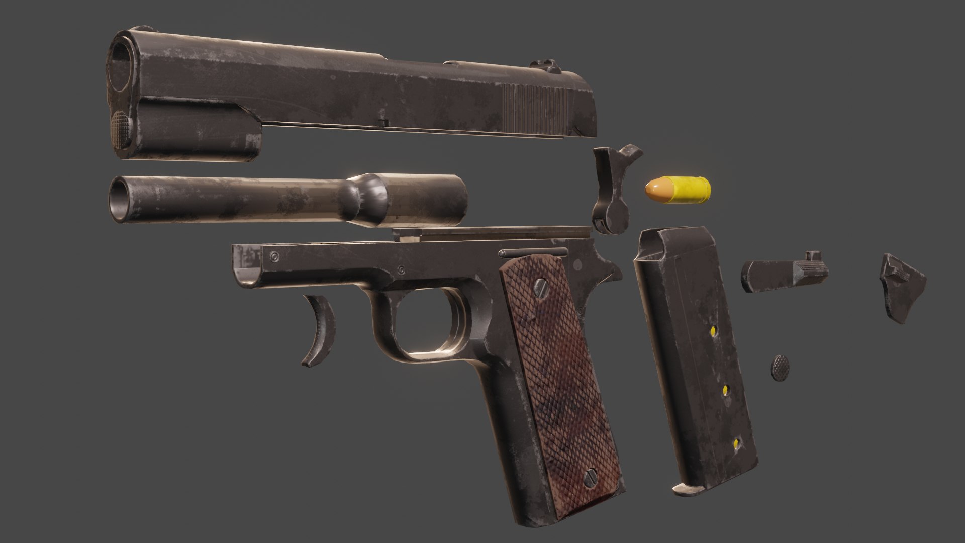 M1911 Pistol 3D Model - TurboSquid 1876300