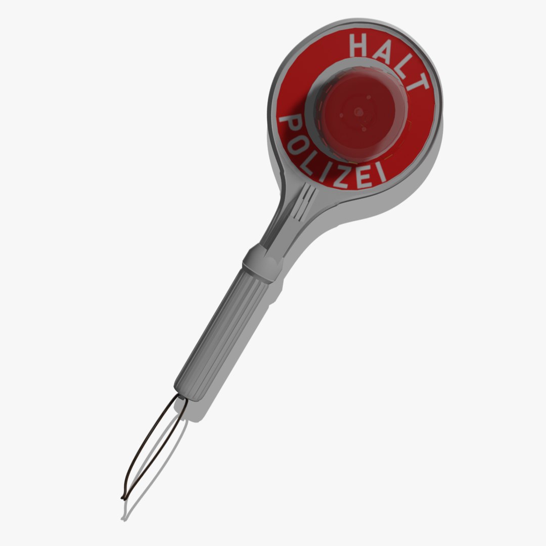 modèle 3D de Winkerkelle Stop Polizei Anhaltestab Stopstick ...