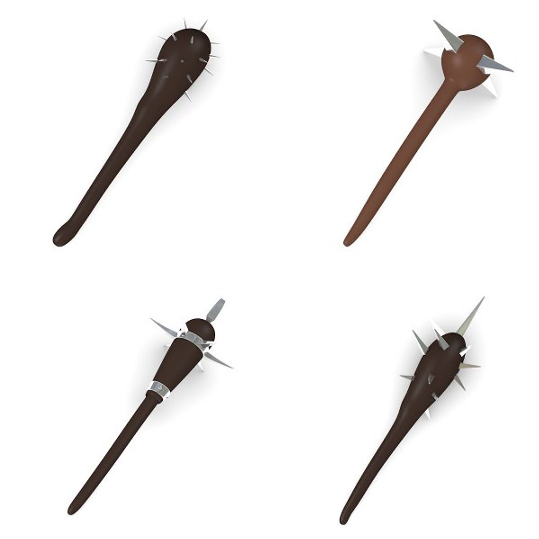 3d Model Spiked Clubs