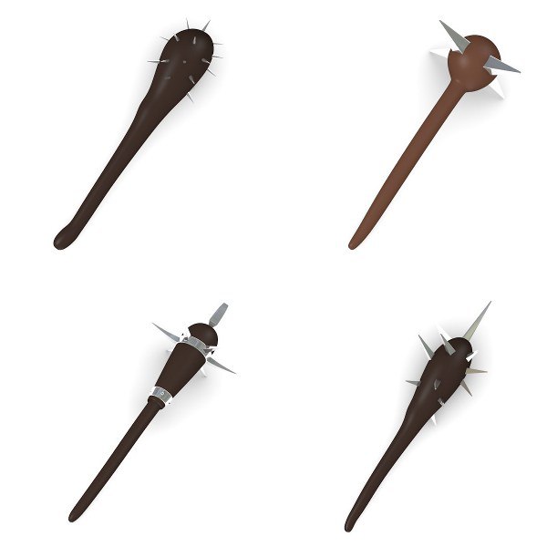 3d model spiked clubs