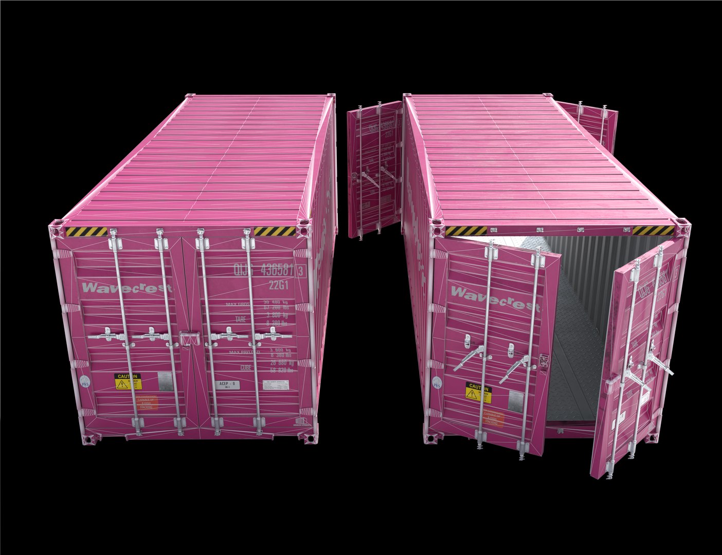 3D 20ft Cargo Container Pink - TurboSquid 2205842