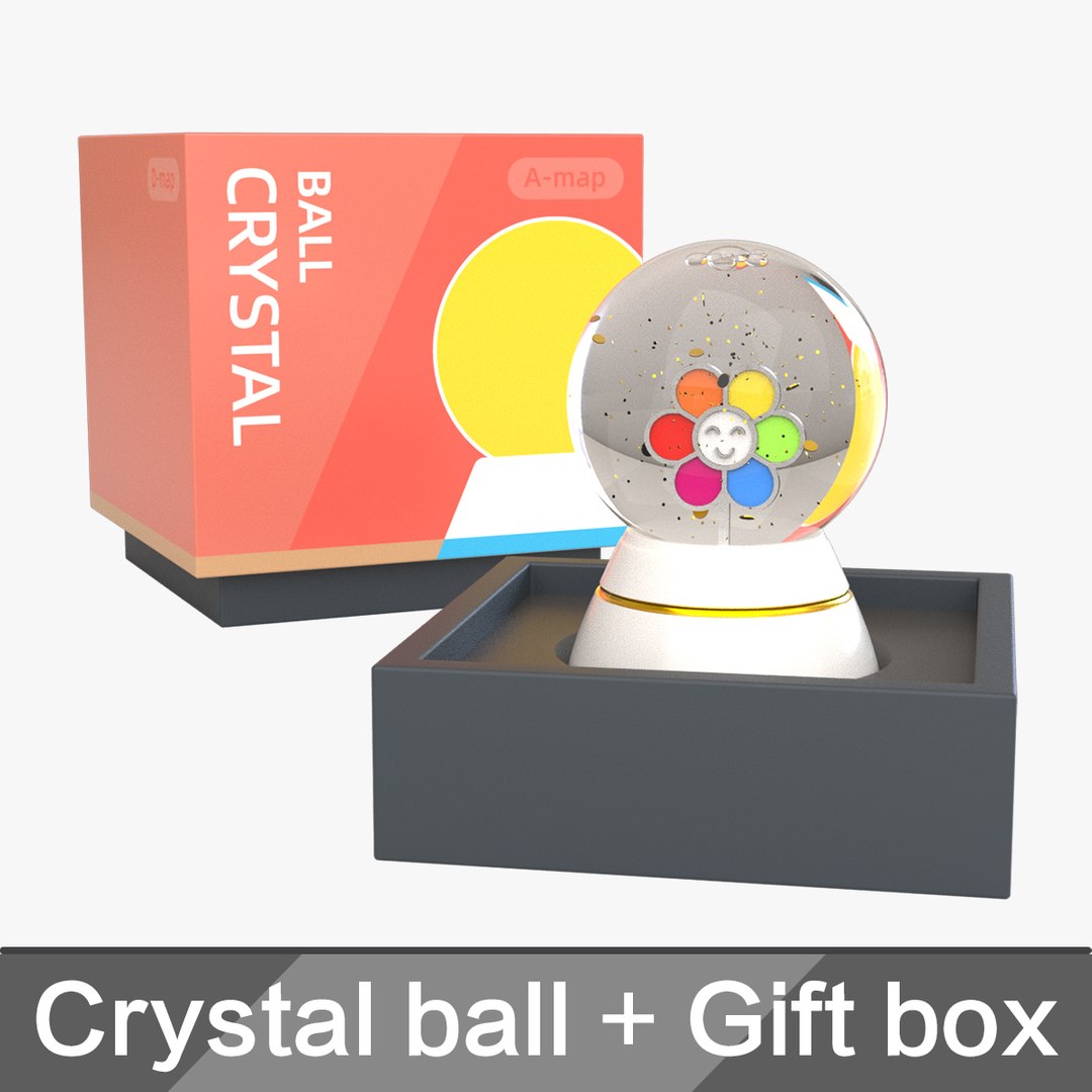 Crystal Ball And Gift Box 3D - TurboSquid 2100654