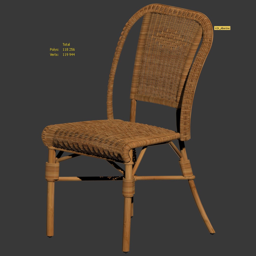 Wicker Chair Albertine 3D Model - TurboSquid 1703059