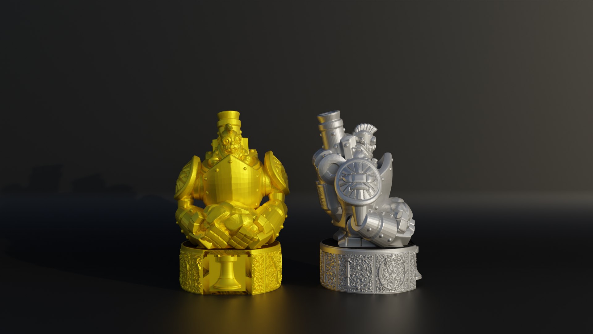 3D Dwarf Figure Chess Set - 6 Different Dwarf Character 3D Print Model ...