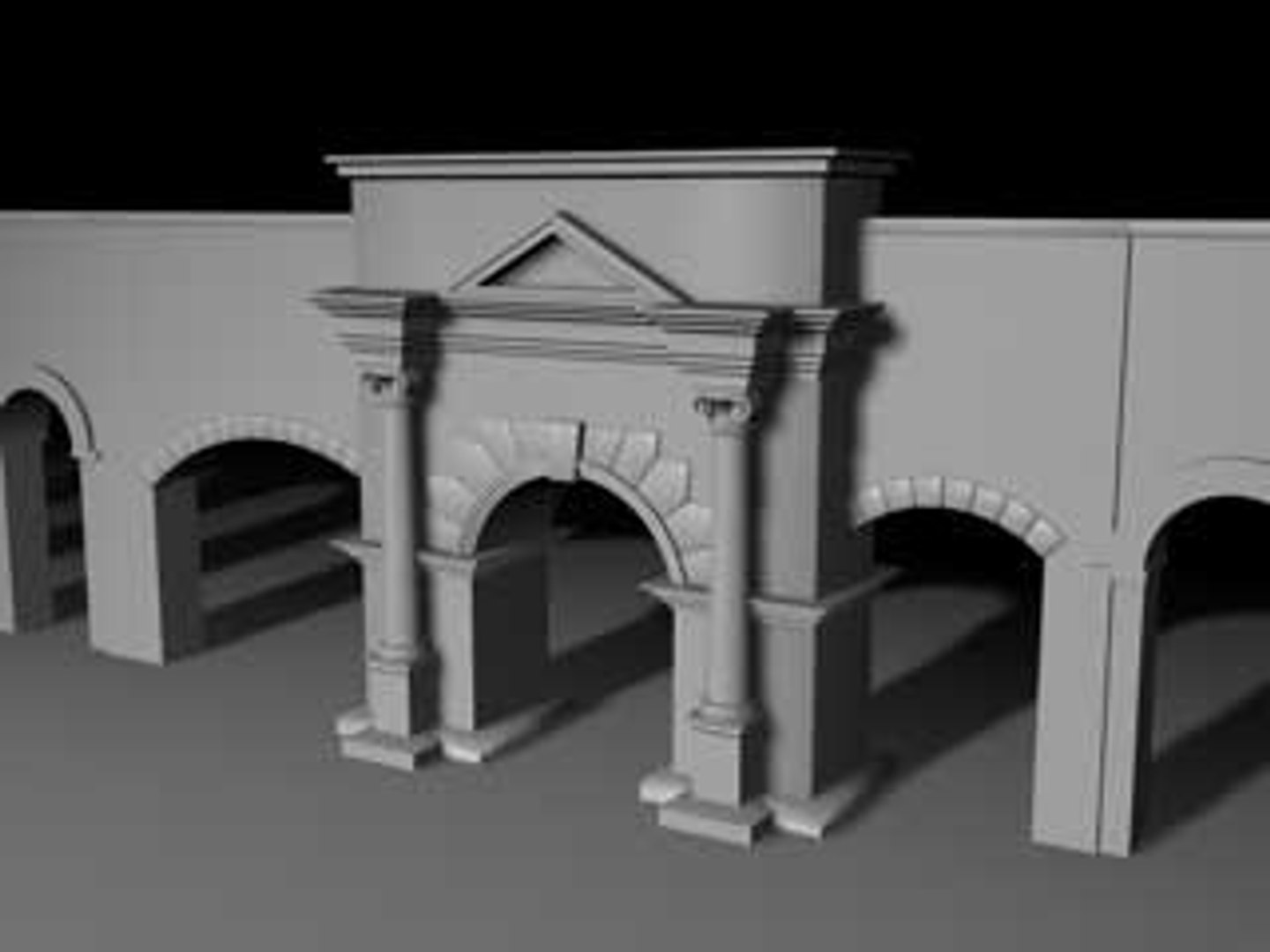 Arch City Walls 3d Model