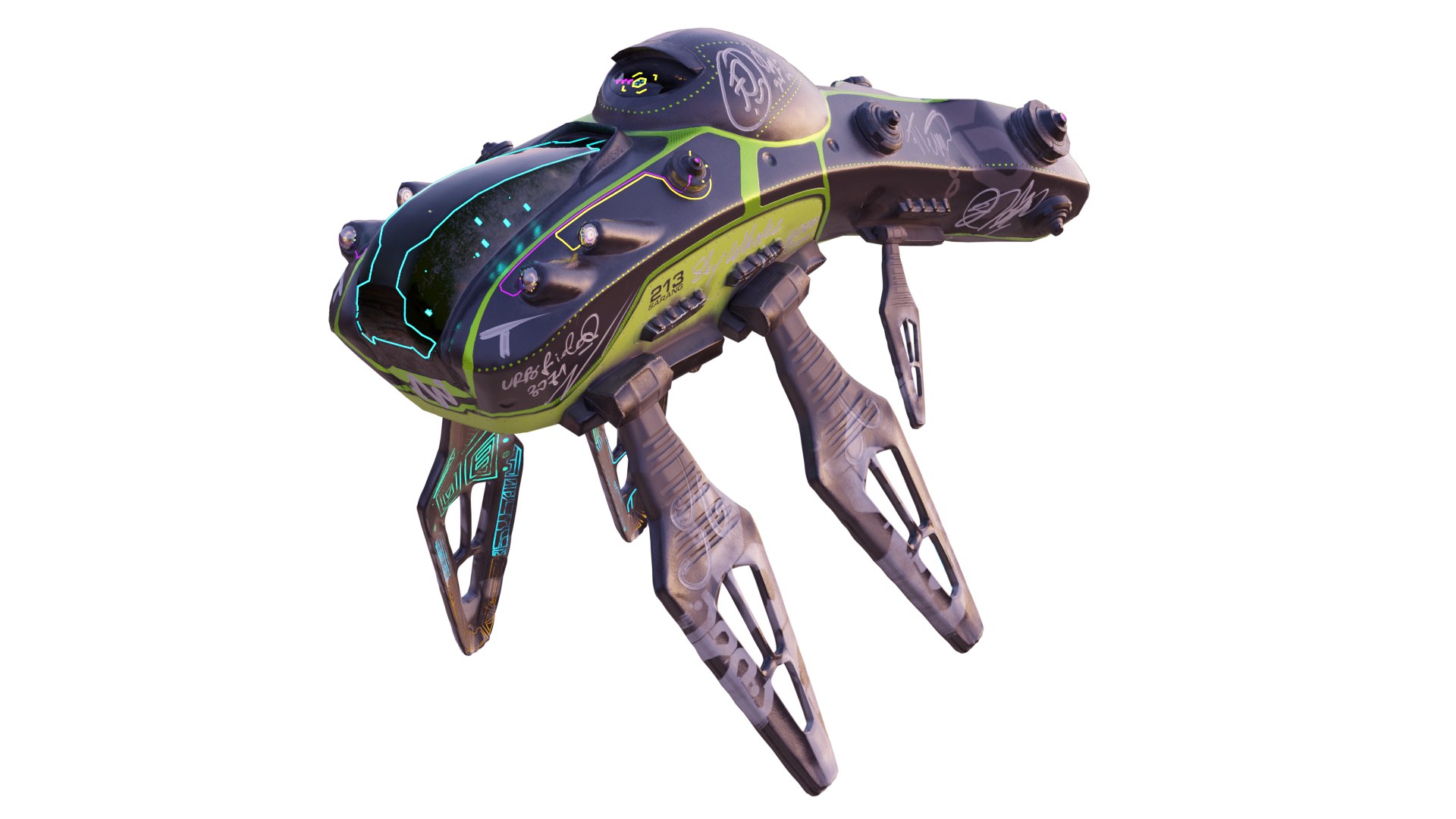 Post Apocalyptic Sci-fi Drone - Game Ready 3D - TurboSquid 1740186