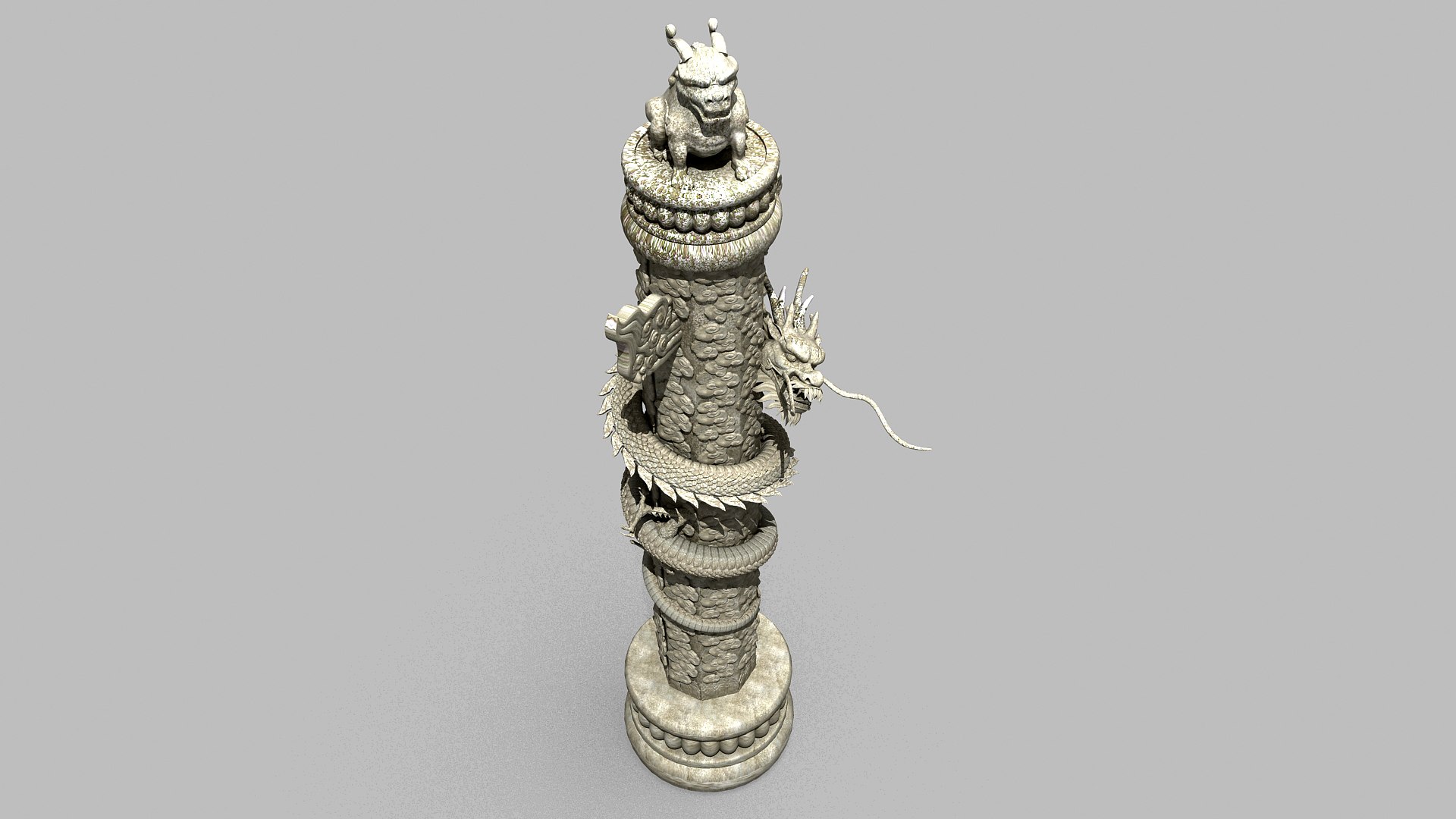 Asian Chinese Dragon Pillar 02 3D Model - TurboSquid 1809916