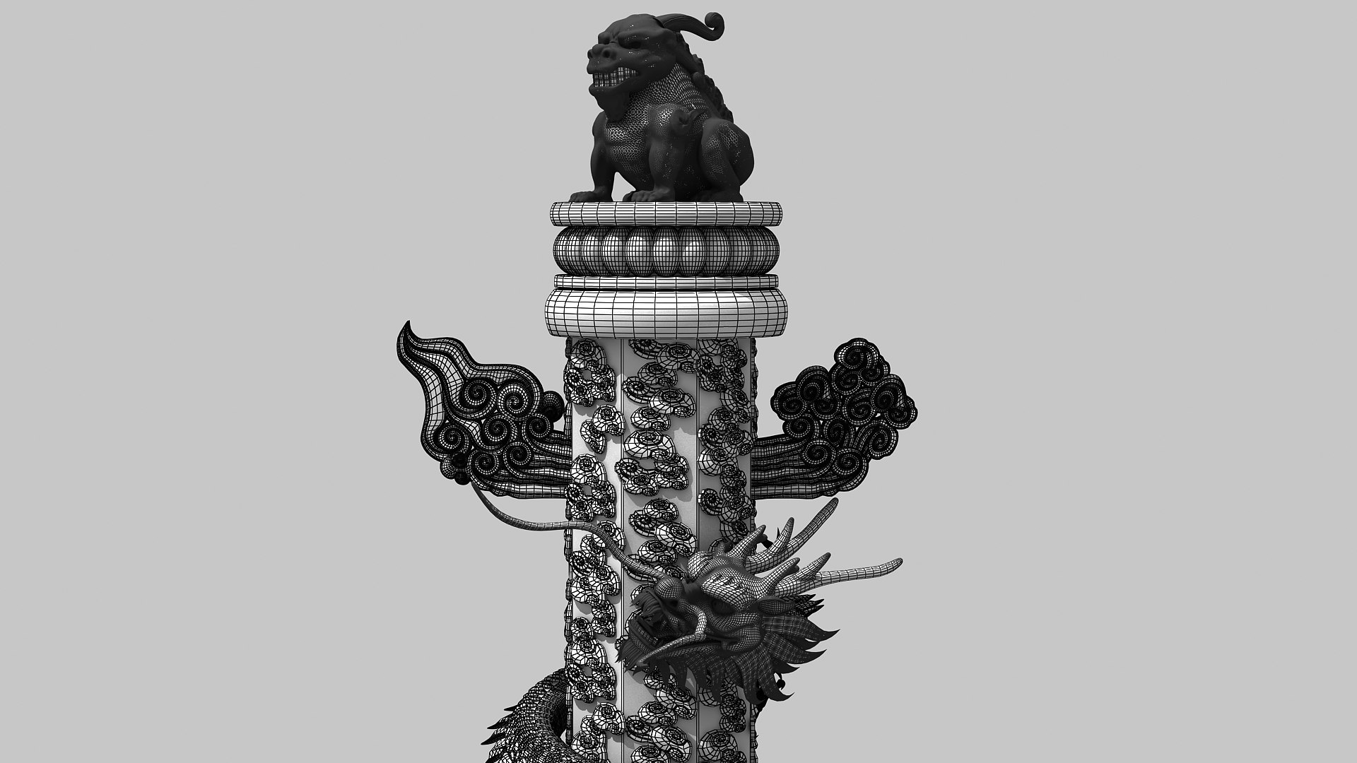Asian Chinese Dragon Pillar 02 3D Model - TurboSquid 1809916