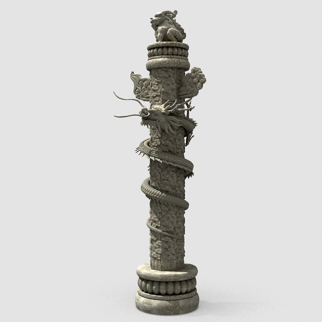 Asian Chinese Dragon Pillar 02 3D Model - TurboSquid 1809916