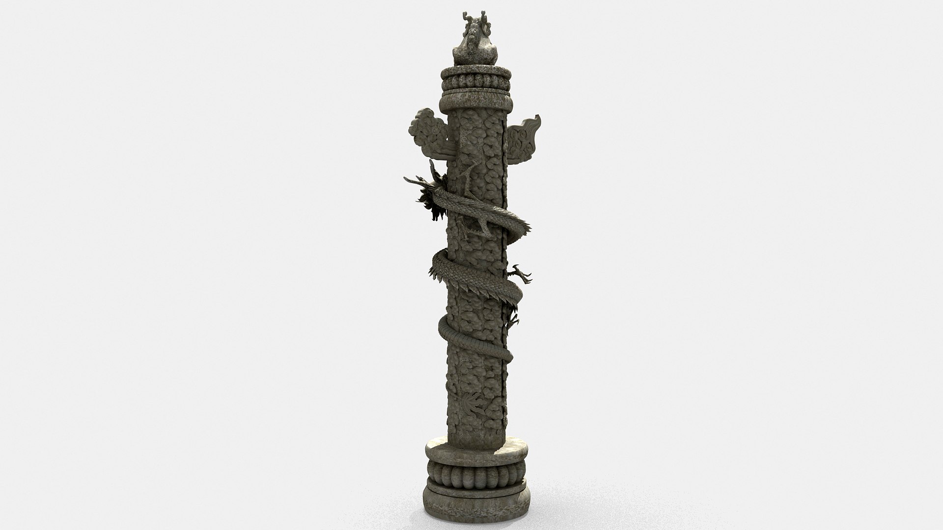 Asian Chinese Dragon Pillar 02 3D Model - TurboSquid 1809916