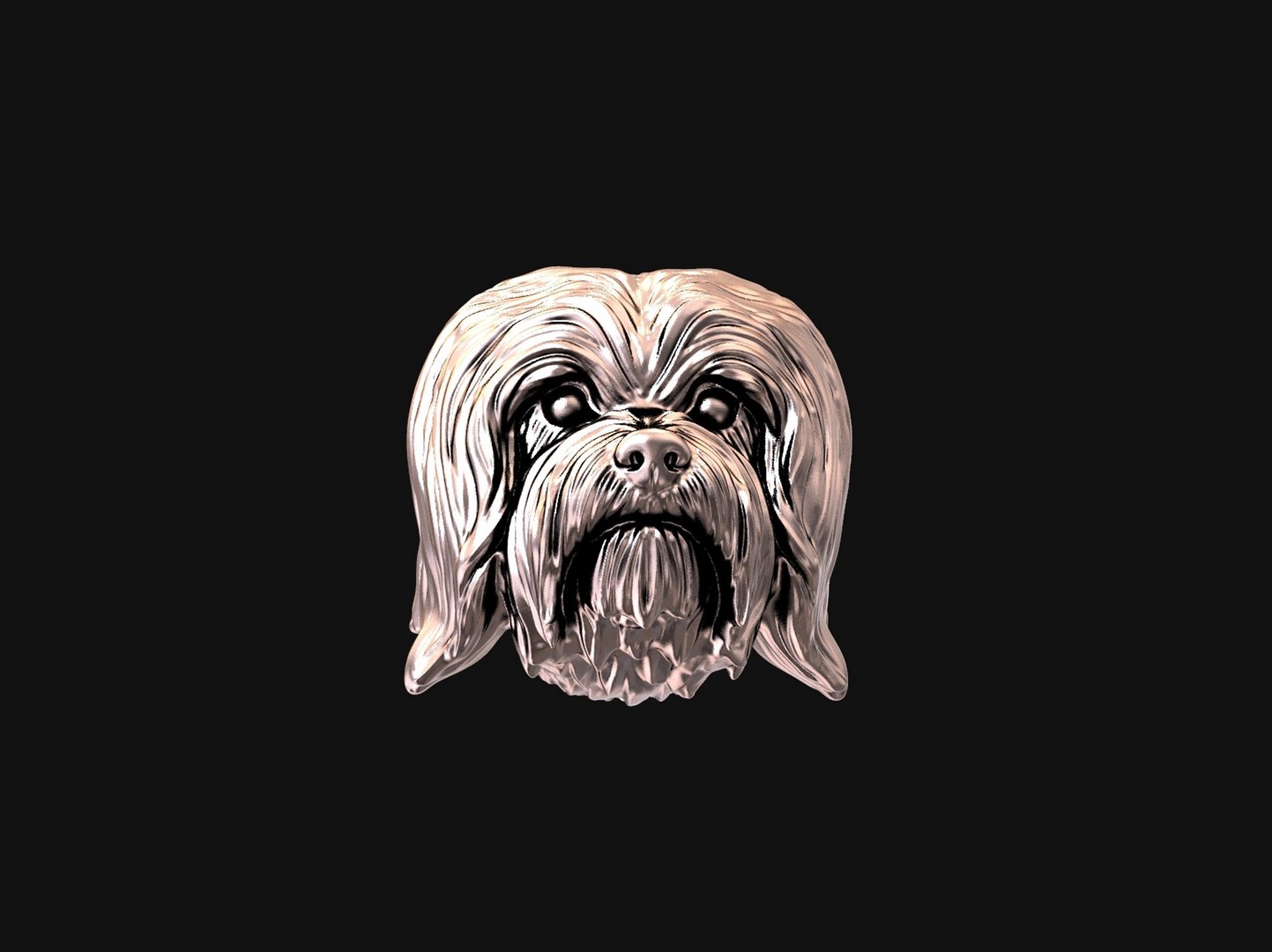 Havanese dog head pendant 3d print model 3D print model model ...