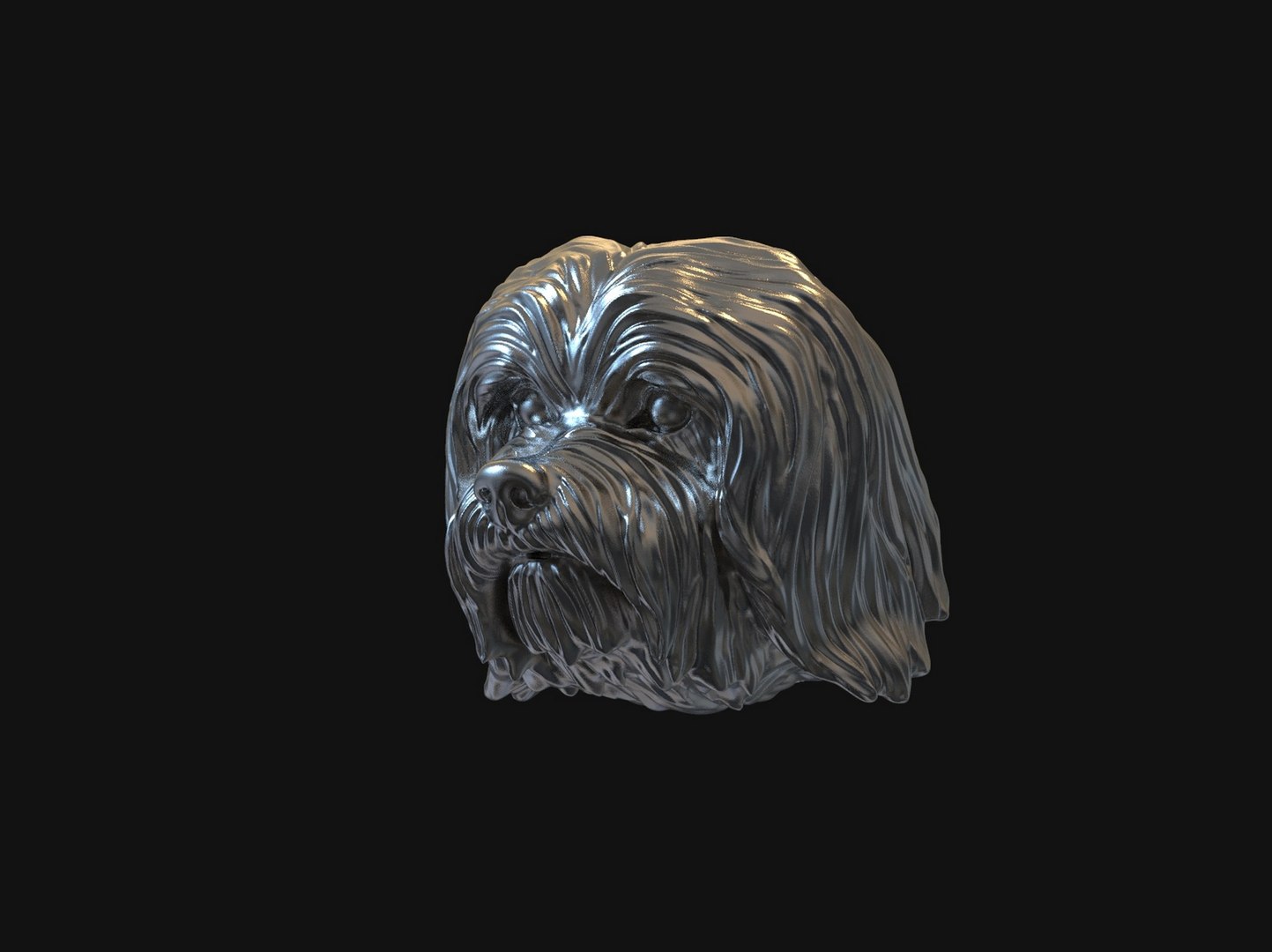 Havanese dog head pendant 3d print model 3D print model model ...