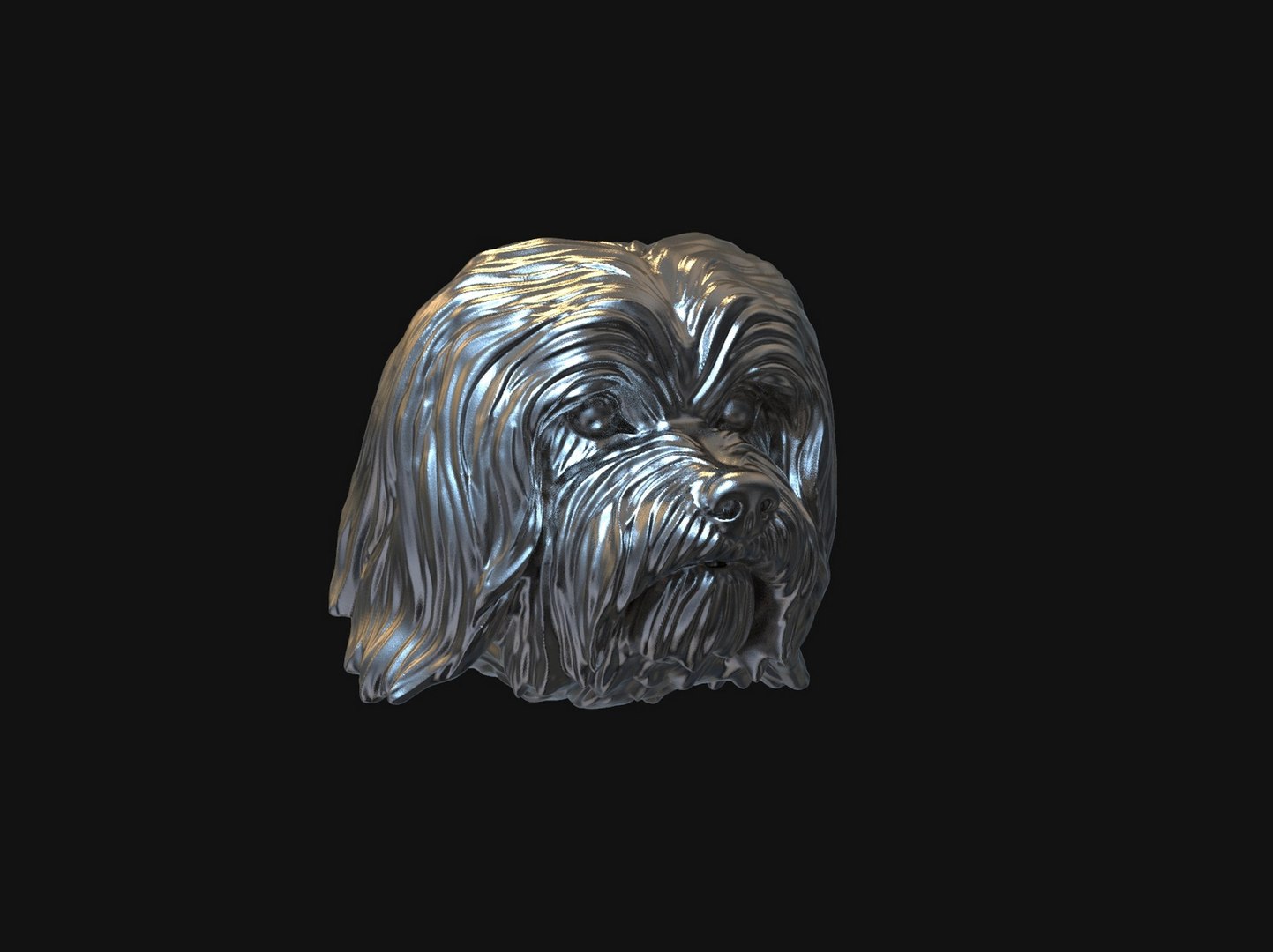 Havanese dog head pendant 3d print model 3D print model model ...