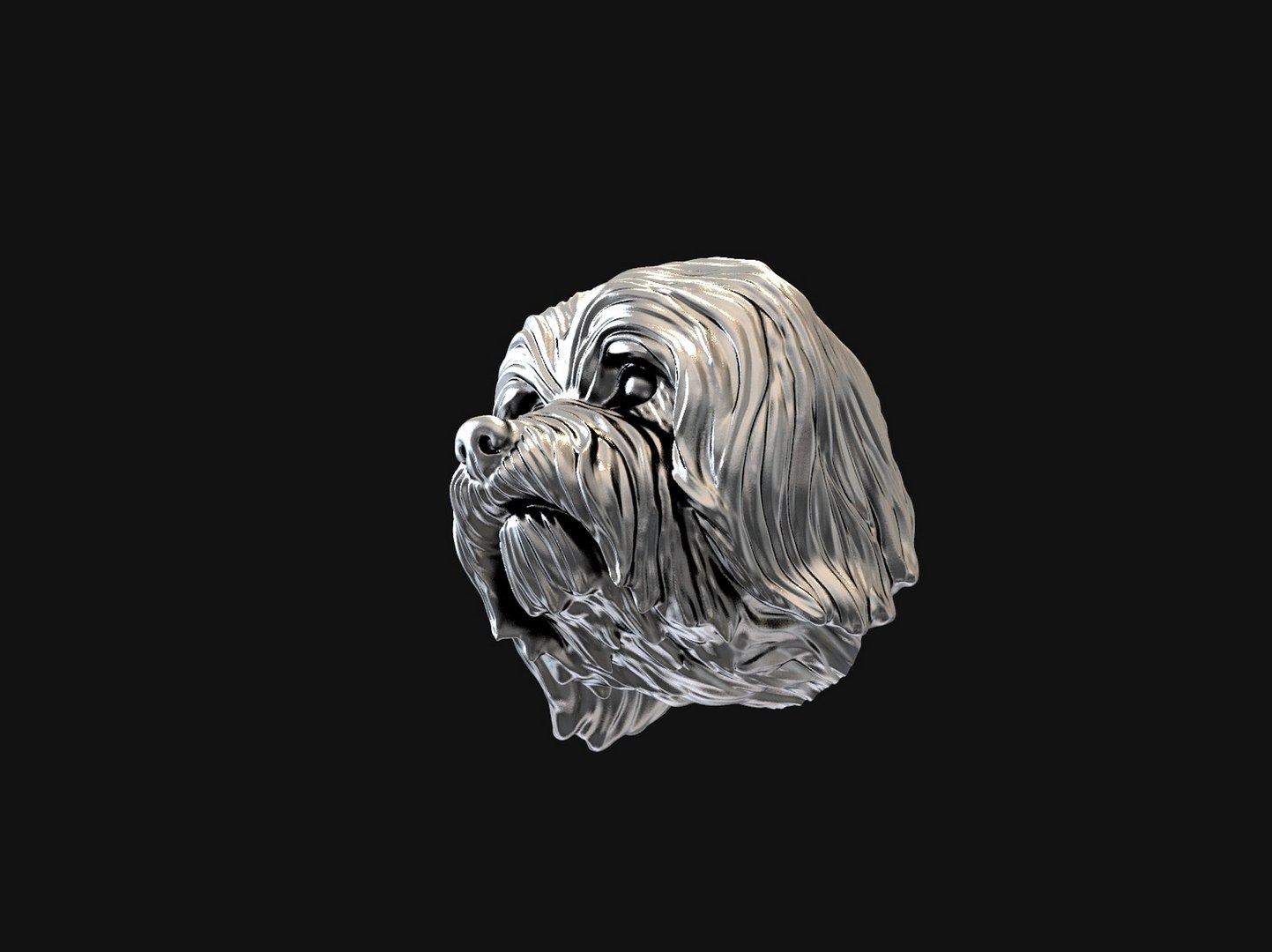 Havanese dog head pendant 3d print model 3D print model model ...
