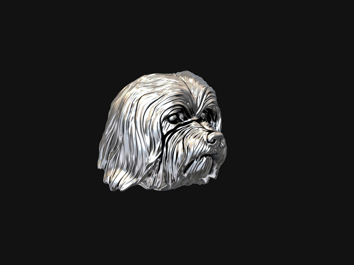 Havanese dog head pendant 3d print model 3D print model model ...