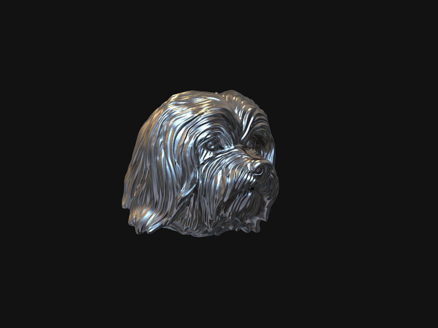 Havanese dog head pendant 3d print model 3D print model model ...