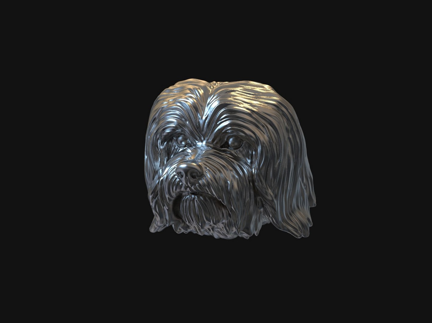 Havanese dog head pendant 3d print model 3D print model model ...