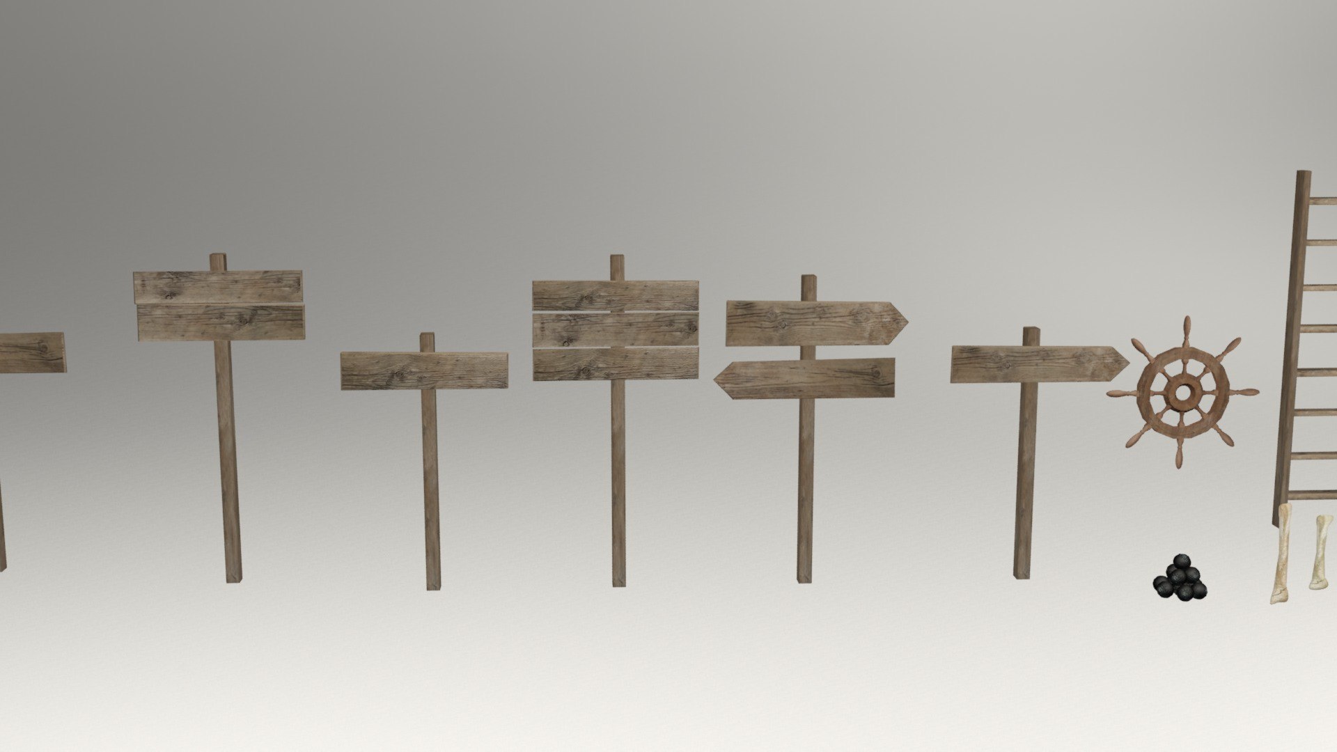 3D Pirate sailor random items and accessories model - TurboSquid 1857458