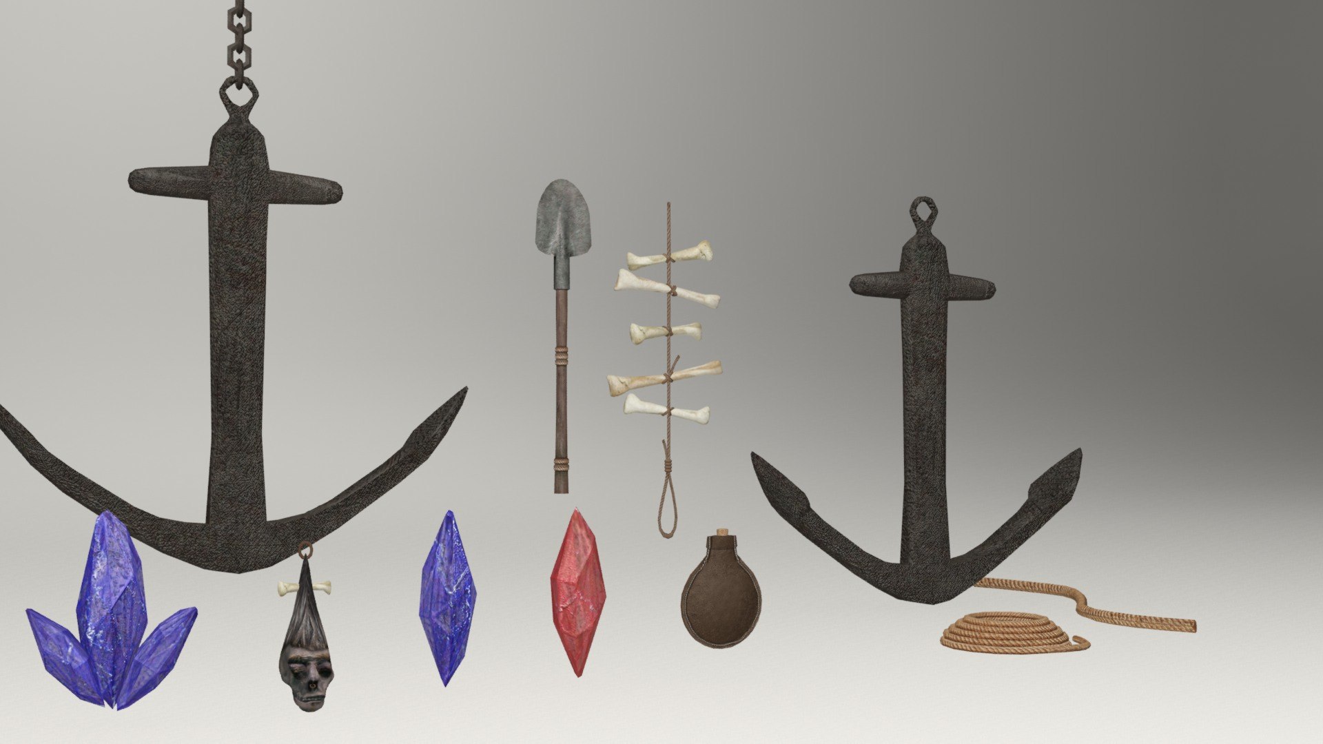 3D Pirate sailor random items and accessories model - TurboSquid 1857458