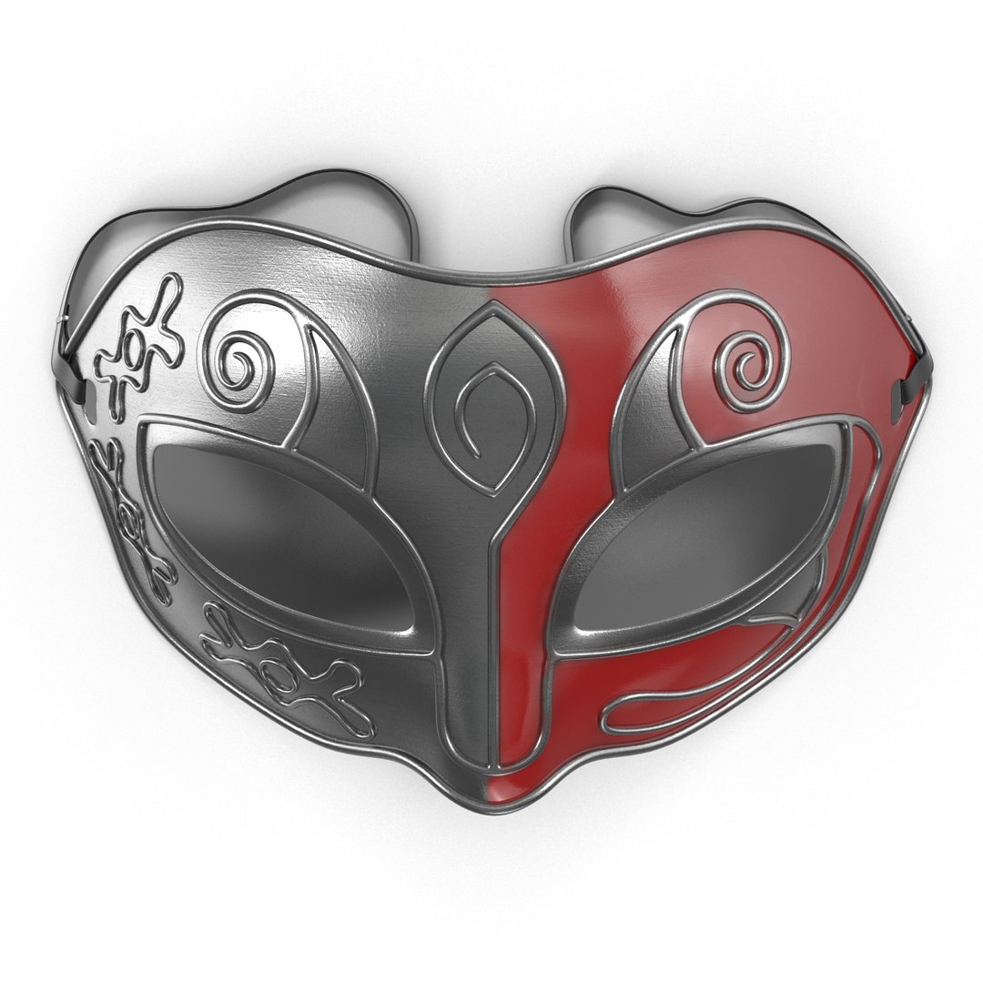 3d Model Of Masquerade Mask Red