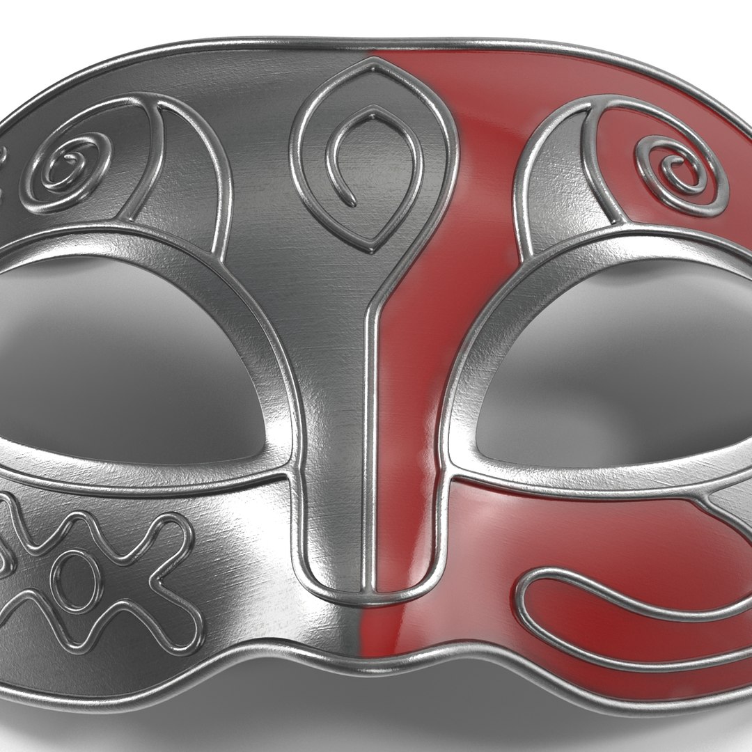 3d model of masquerade mask red