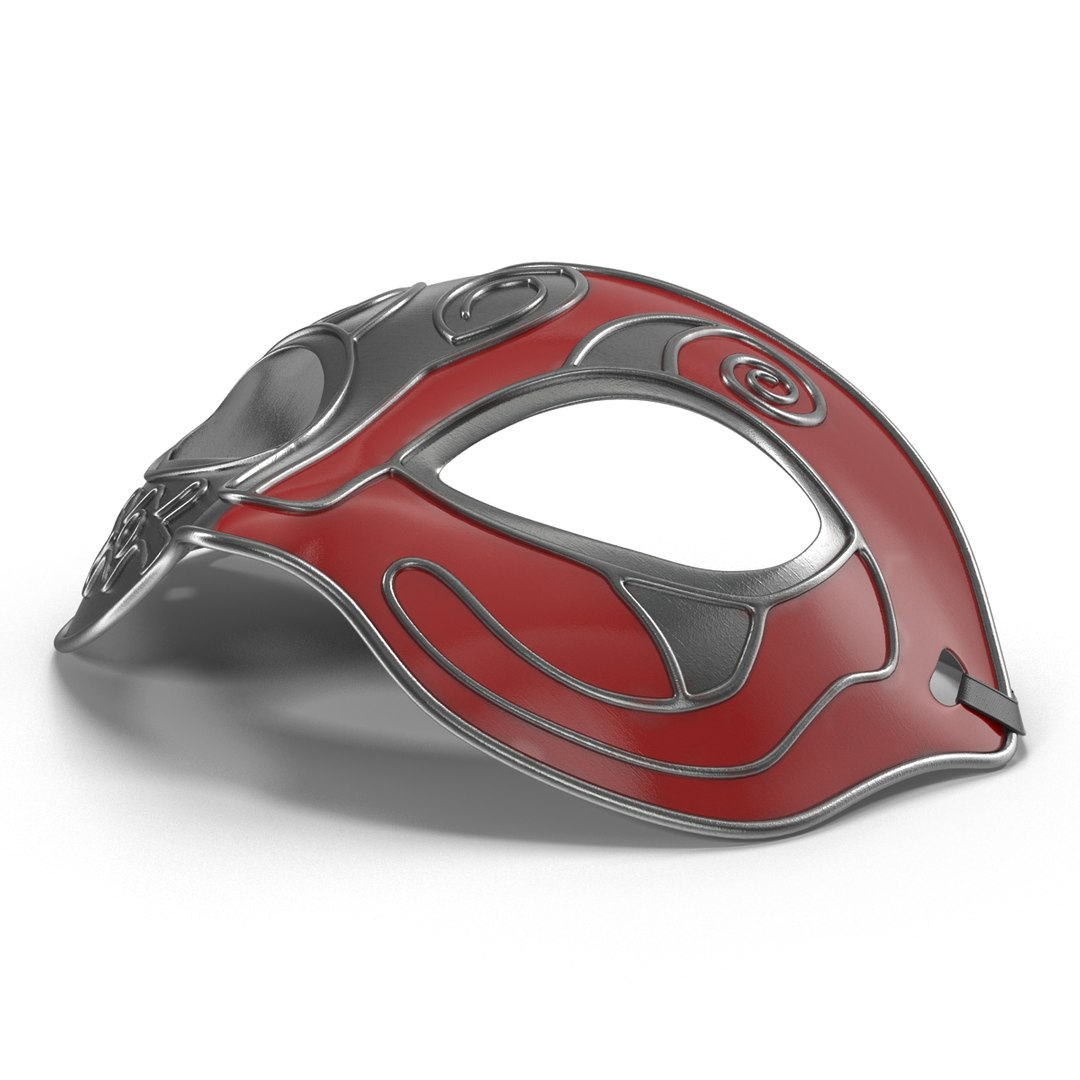 3d Model Of Masquerade Mask Red