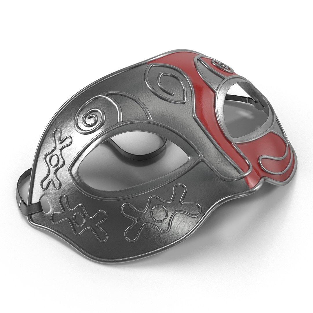 3d Model Of Masquerade Mask Red