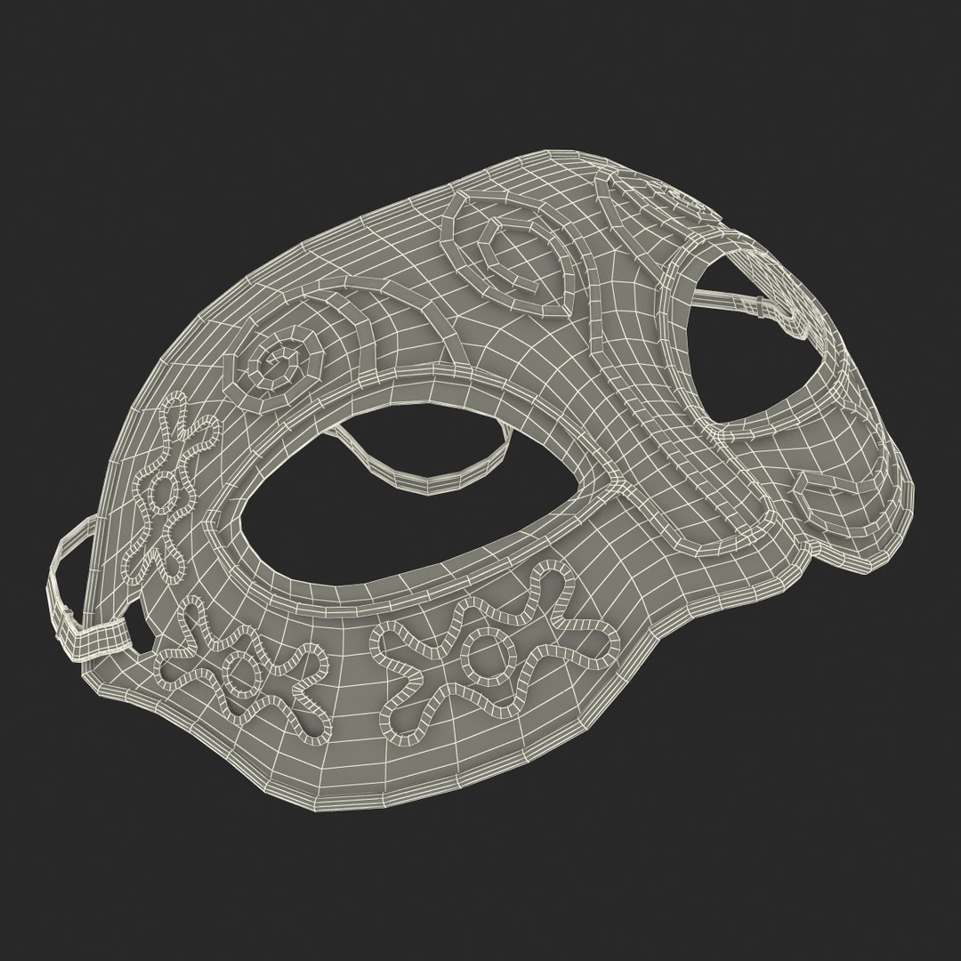 3d Model Of Masquerade Mask Red