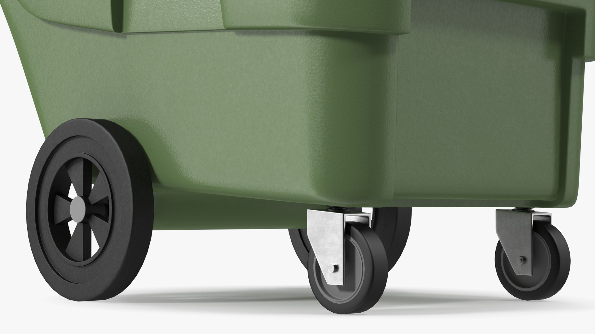 Wheeled Garbage Can Green Model - TurboSquid 2146937
