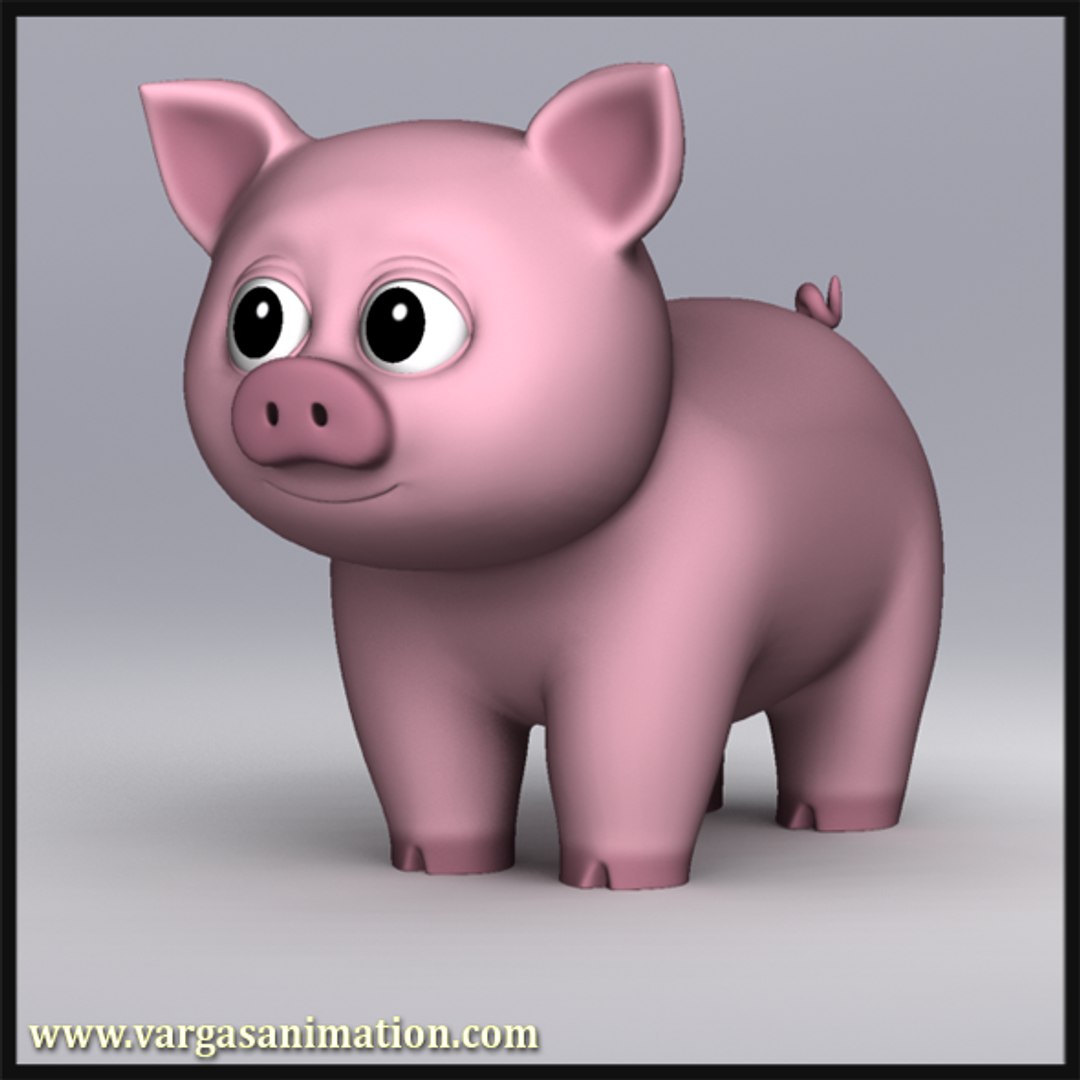 3d res cute cartoon pig