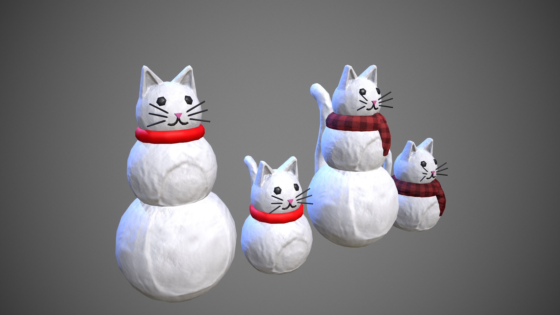 Snowman Cat Model - TurboSquid 1823441