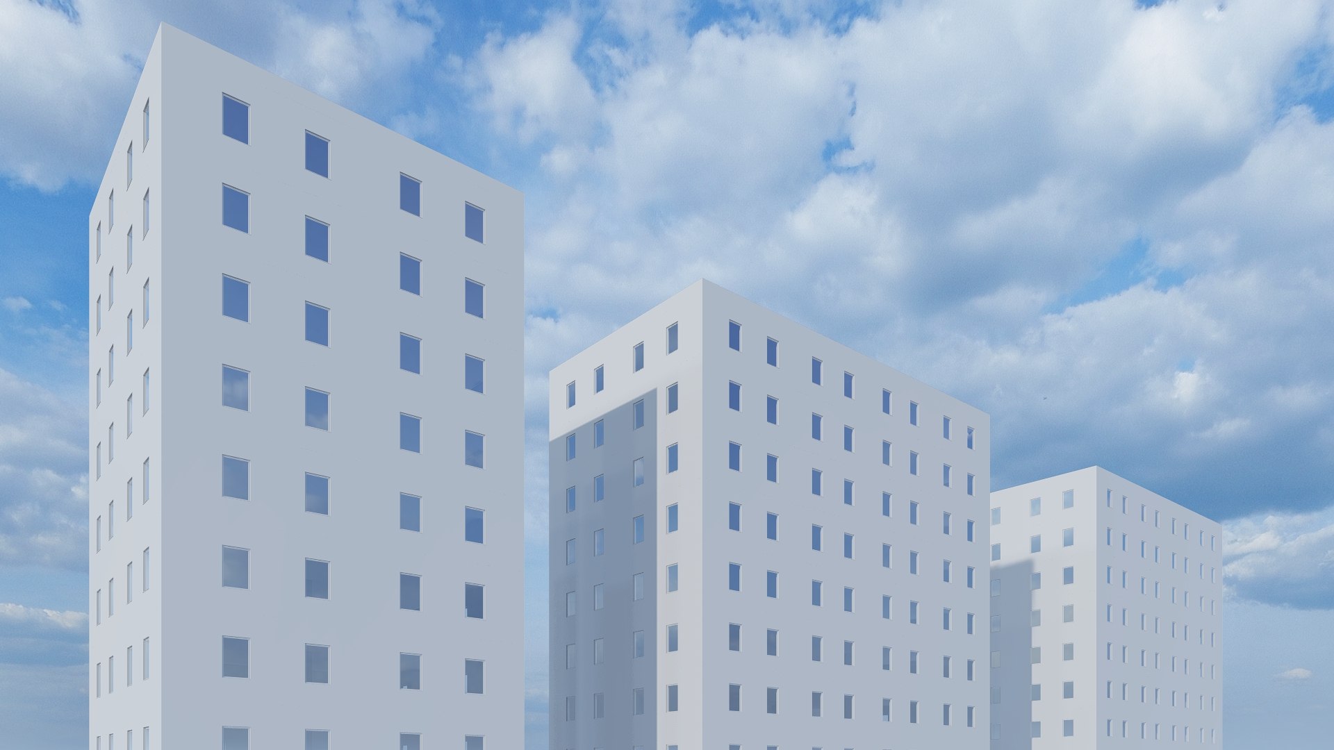 3D 3types Simple building XL size model - TurboSquid 1848278