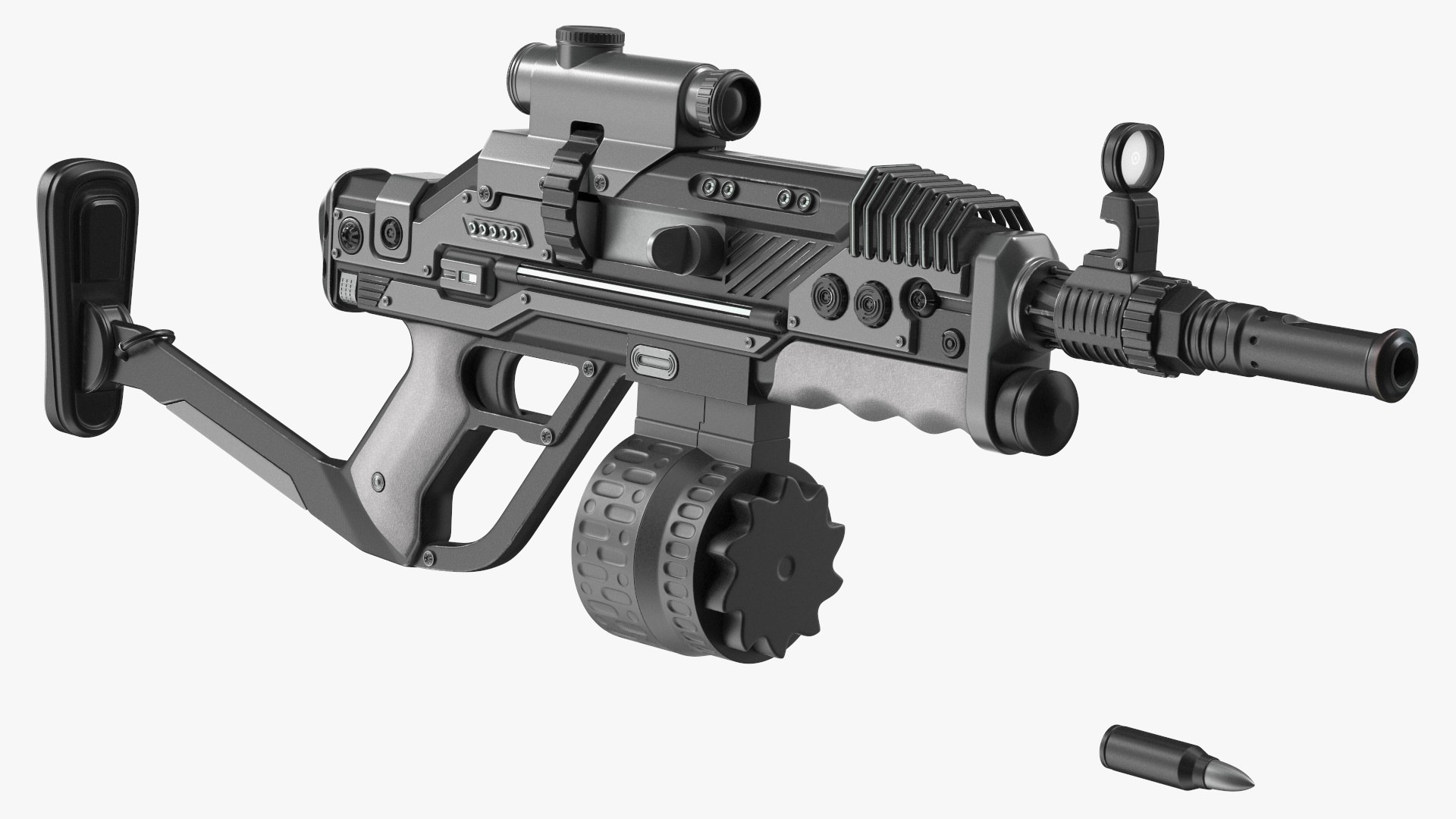 3D Futuristic Rifle Dark Colored Rigged model - TurboSquid 2169097