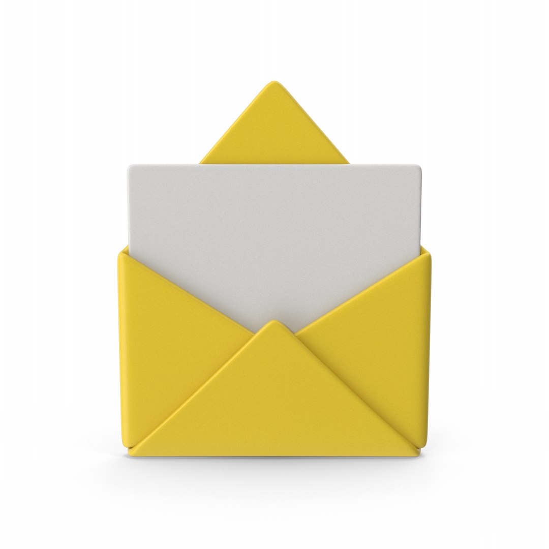 Cartoony Envelope Model - TurboSquid 2135422